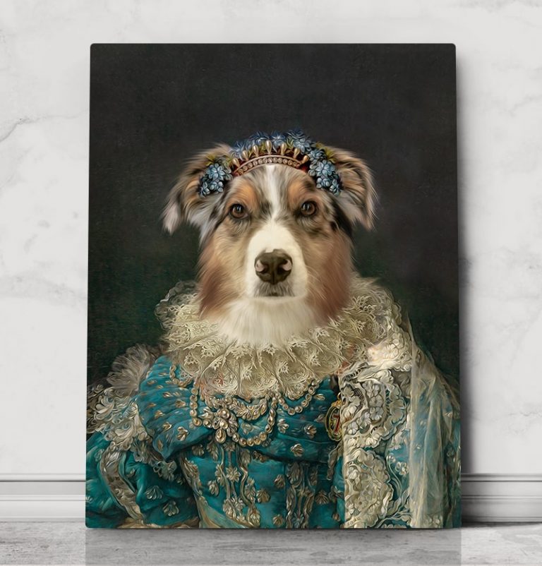Queen Rossie - Custom Pet Portrait - TinyFluffyPaws